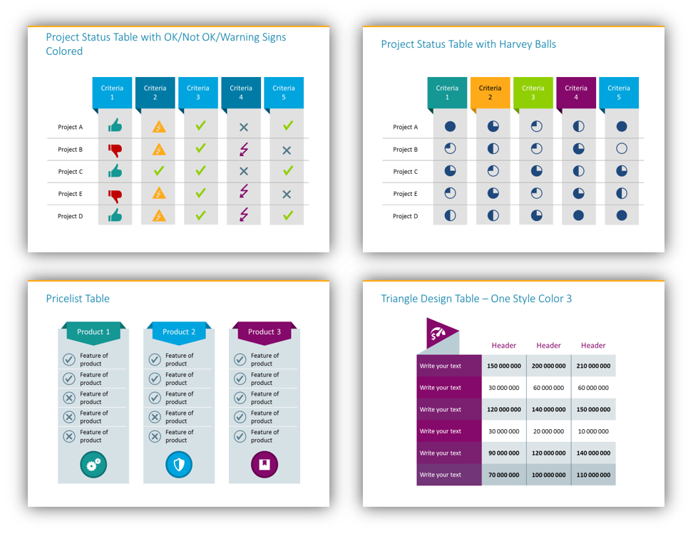 Modern table graphics Blog Creative Presentations Ideas
