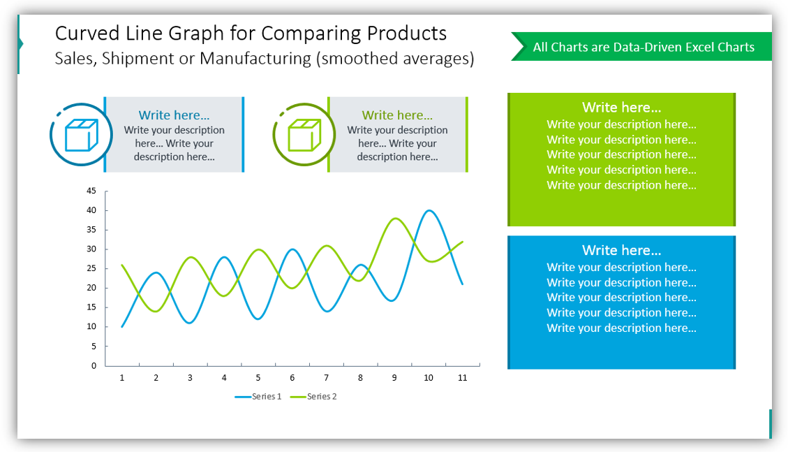 Illustrate Data-Heavy PPT Presentations with Creative Line Charts