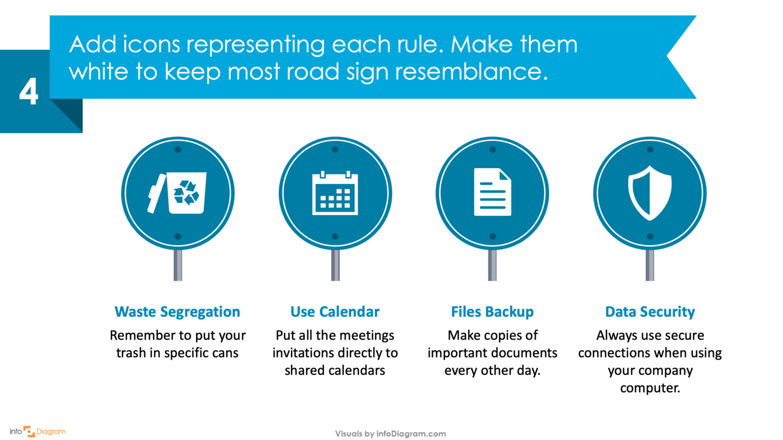 Use Road Sign Infographics to Show Strategies and Processes Creatively