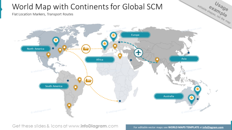 World Map with Continents for Global SCM - Blog - Creative ...